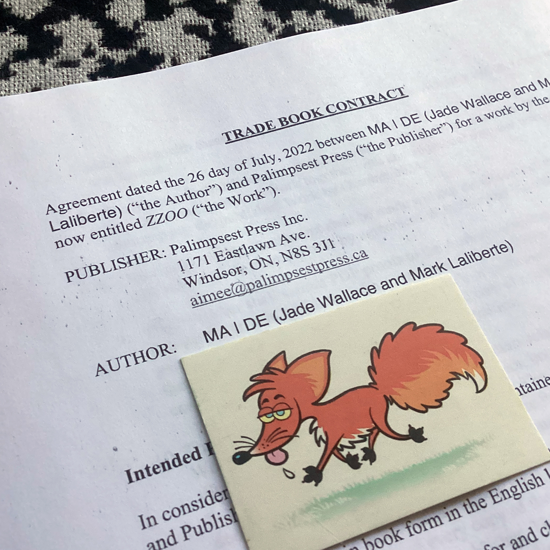 ‘ZZOO’manuscript acquired by Palimpsest Press – MA|DE